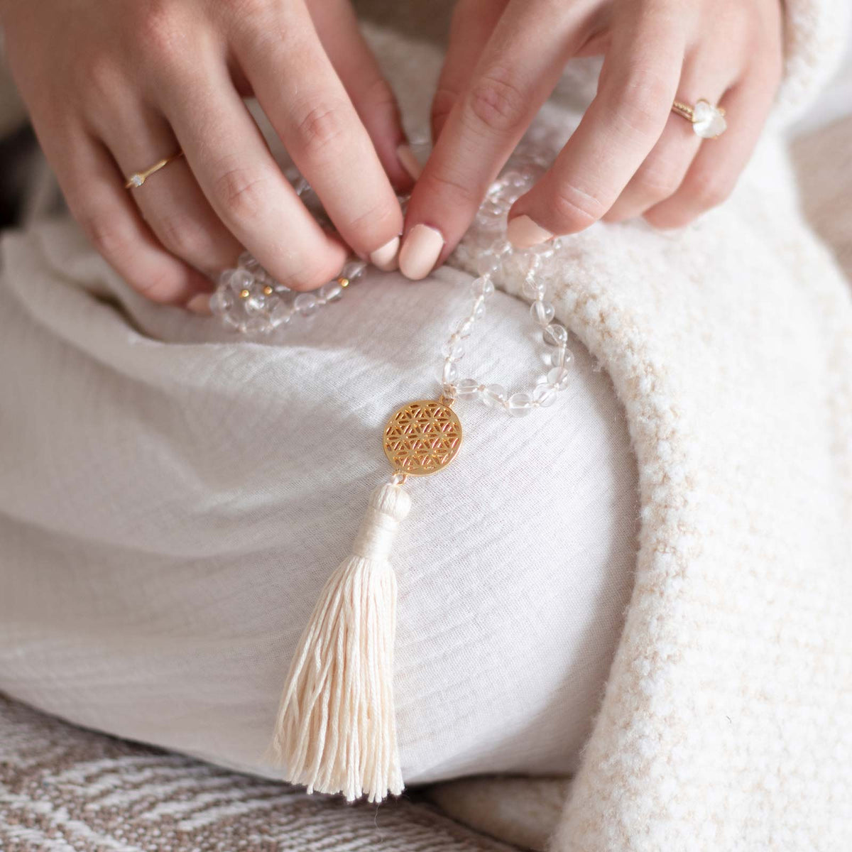 Fleur de Vie - Bergkristall Mala | Natural Self